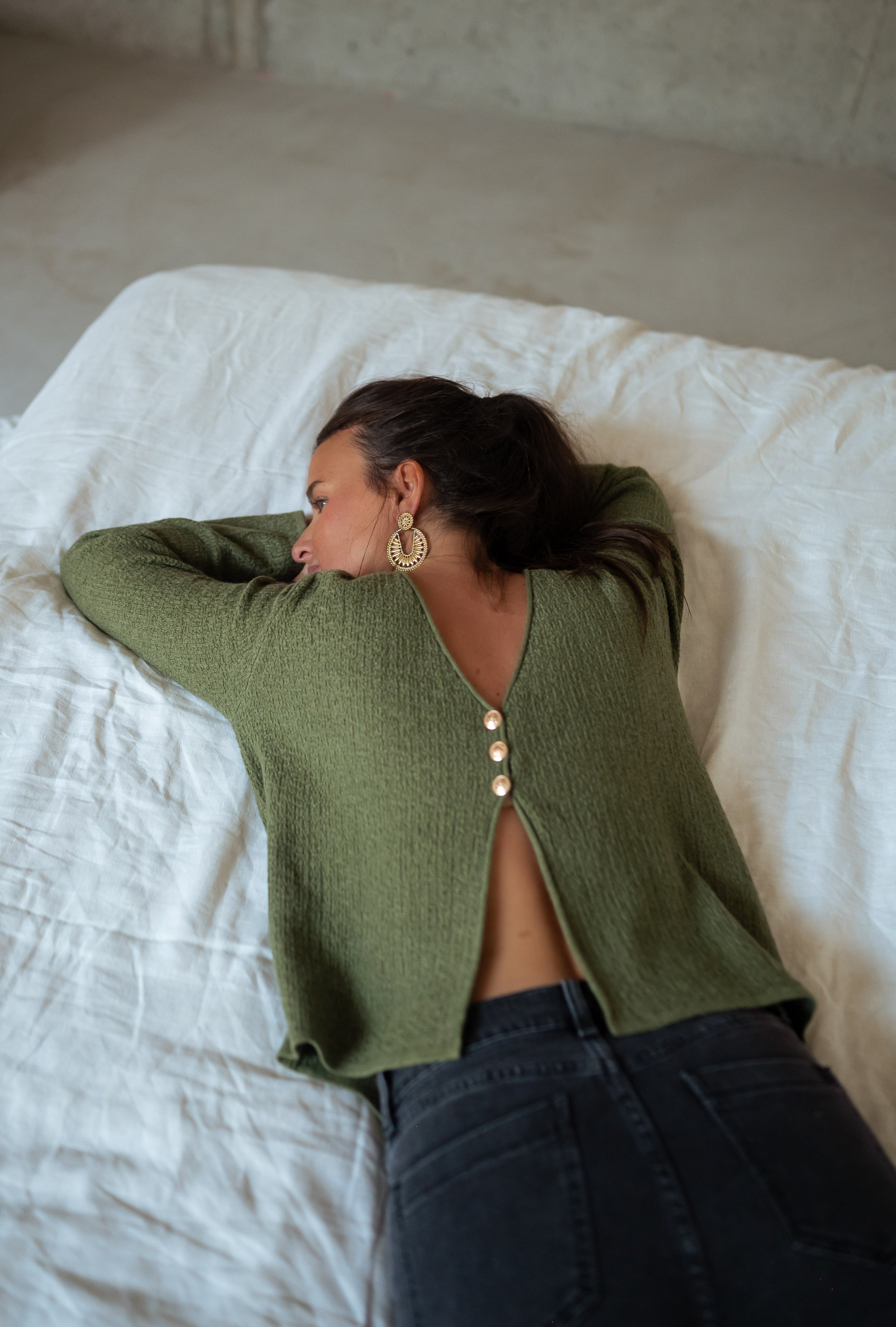 Green Trio-Buttoned Sweater – Groovy Mimi