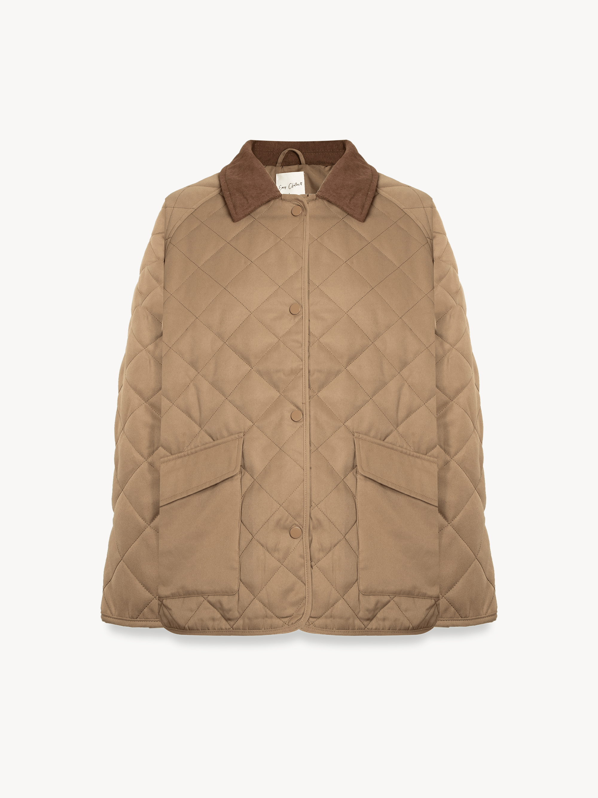 Khaki Quilting Patched Pockets Coat – Groovy Mimi