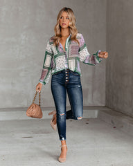 Kollin Mix Print Button Down Blouse – Groovy Mimi